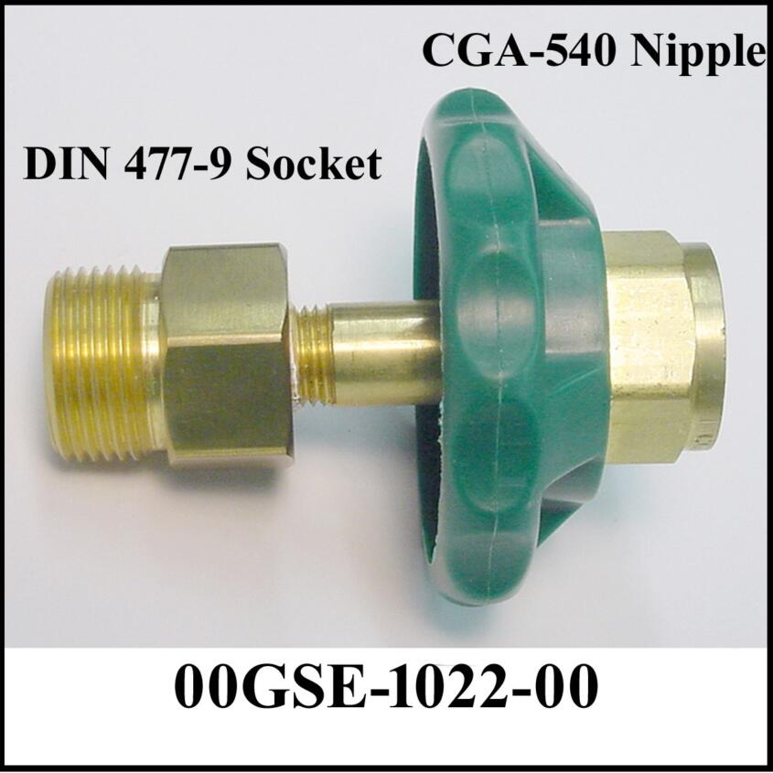Transfill Adapter, DIN 477-9 (Euro) to CGA-540 | MHOxygen