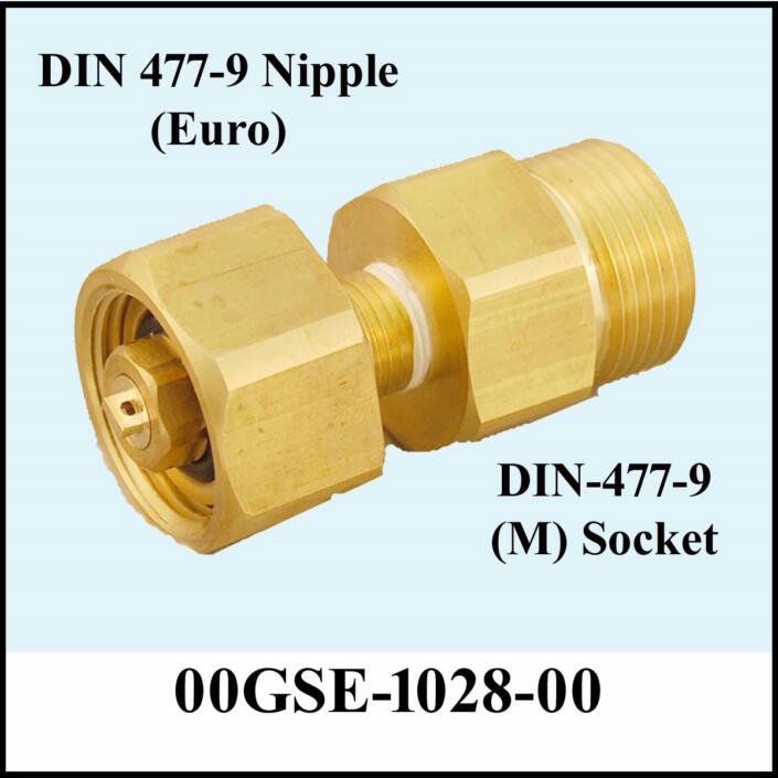 Transfill Adapter, DIN 477-9 (Euro) to DIN 477-9 (Euro) | MHOxygen