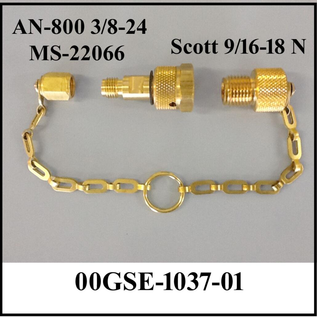 Transfill Adapter, (AN800-SCT) 3/8-24 to 9/16-18, w/AN-800 cap | MHOxygen