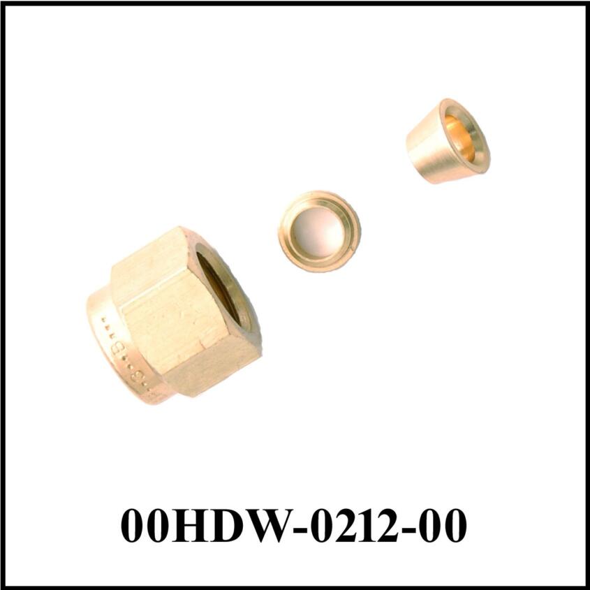 Ferrule/Amp; Nut Set, 1/8" Compression, Brass | MHOxygen