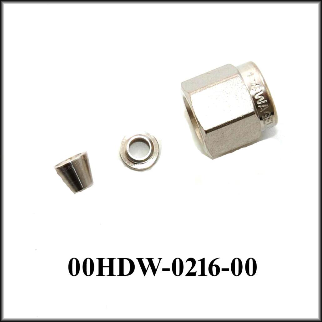Ferrule/Amp; Nut Set, 1/8" Compression, Stainless Steel | MHOxygen