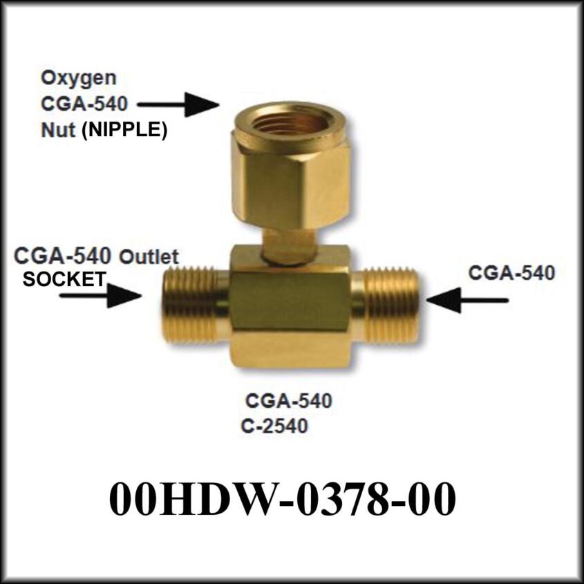 TEE Coupler CGA-540 (Brass) | MHOxygen