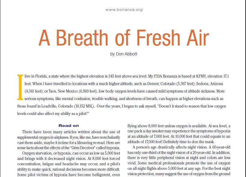 A Breath of Fresh Air by Don Abbott | MHOxygen