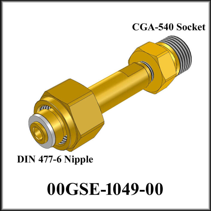 Transfill Adapter, DIN-477-6N to CGA-540S | MHOxygen