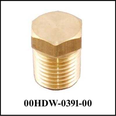 Hex Plug 1/4 NPT-M Ext., Brass | MHOxygen